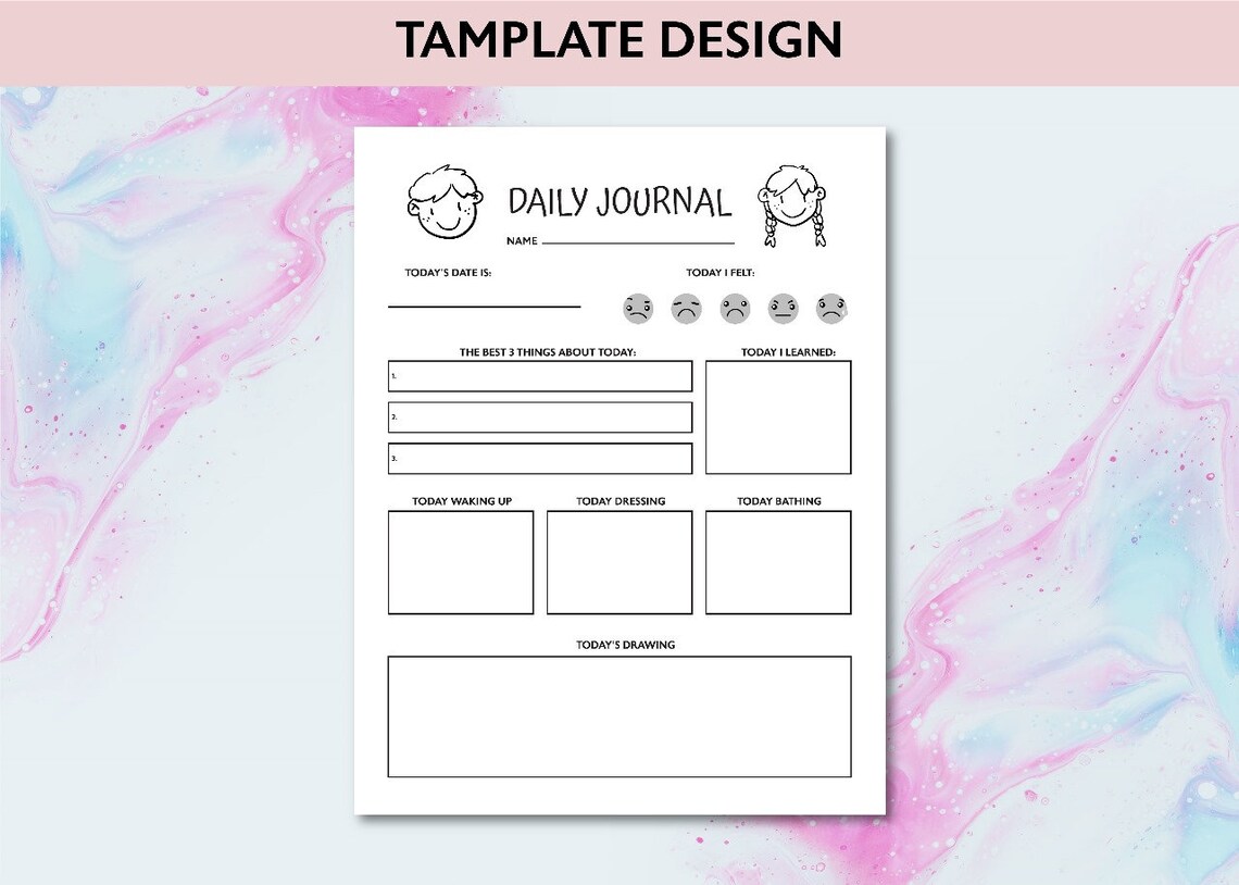 Kids Daily Journal Printable Journal for Kids Diary for Children Kids ...