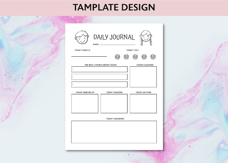 Kids Daily Journal Printable Journal for Kids Diary for Children Kids ...