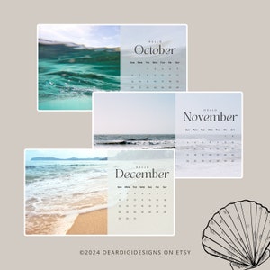 12-month Beach Desktop Wallpaper With Calendar, Beautiful Nature ...