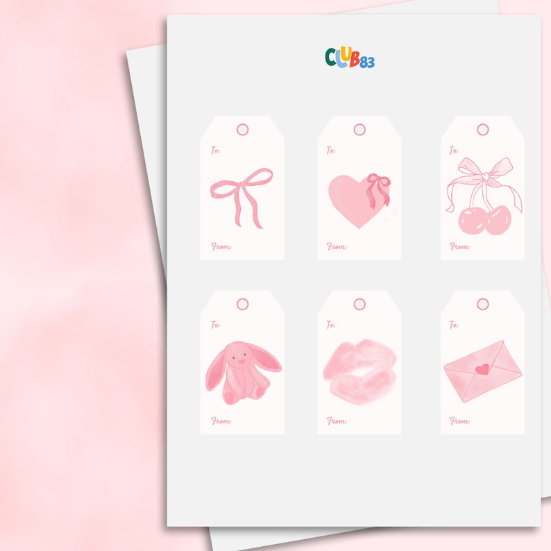 Printable Adorable Pink Coquette Gift Tags Set for All Occasions ...