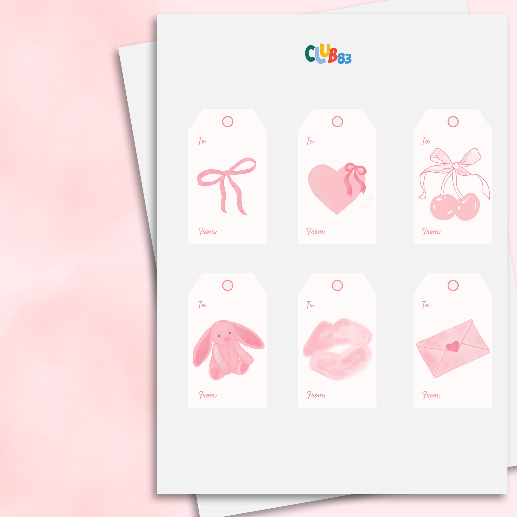 Printable Adorable Pink Coquette Gift Tags Set for All Occasions ...