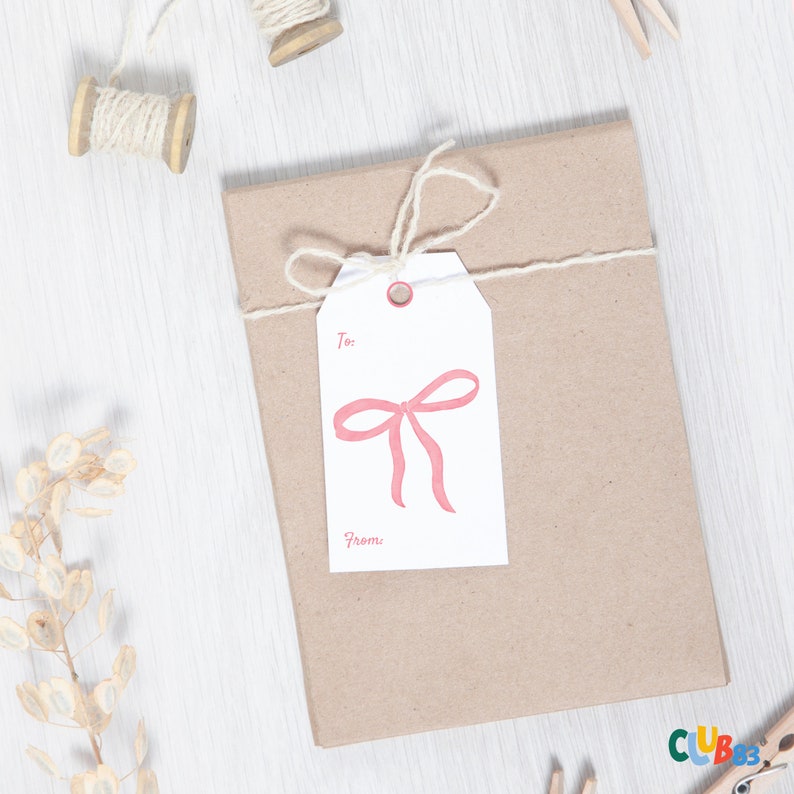 Printable Adorable Pink Coquette Gift Tags Set for All Occasions ...