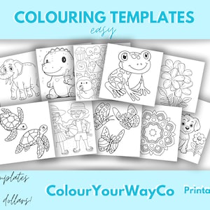 10 Printable Easy Colouring in Templates - Etsy Australia