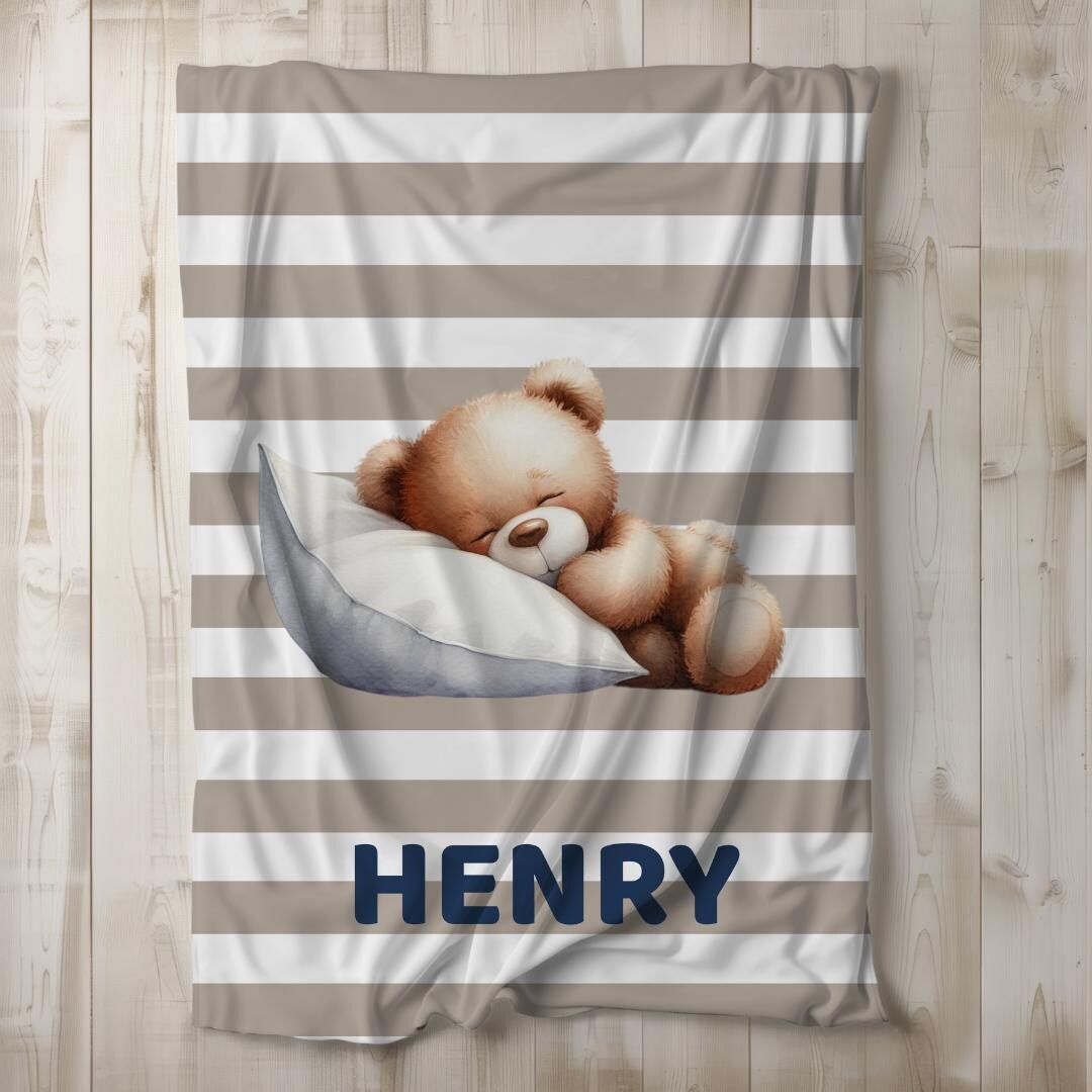 Personalized Teddy Bear Baby Blanket • Plush Velveteen Nursery Decor - Etsy