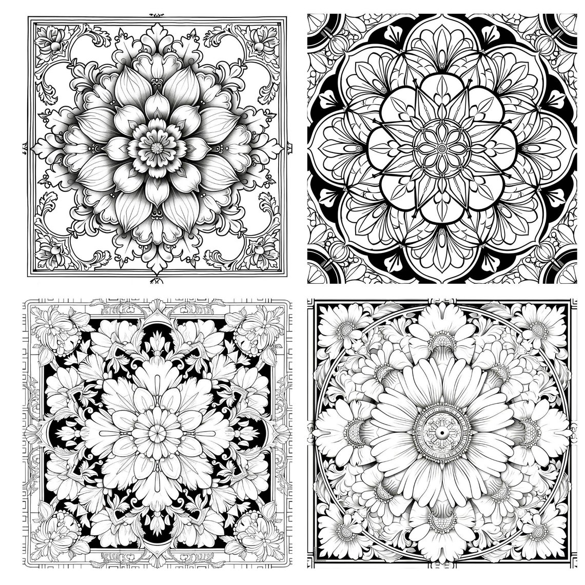 180 Mandala Coloring Pages, Coloring Pages for Adults and Children ...