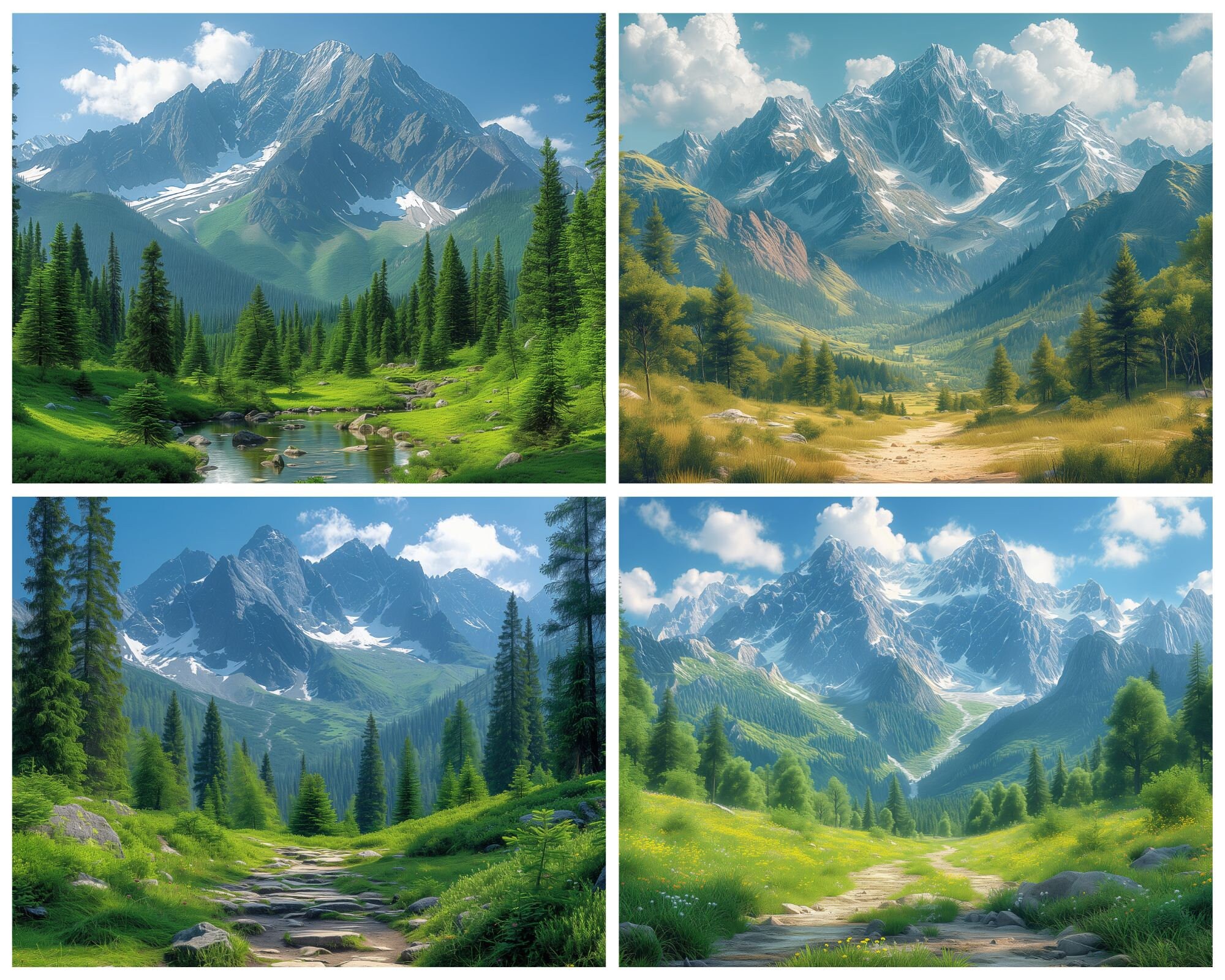 Mountain Landscape Oil Painting Art Print (digital Download) - Etsy