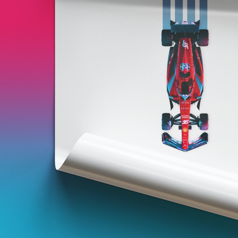 Charles Leclerc Ferrari F1 Blue Miami Formula 1 Poster, Formula 1 Gift ...