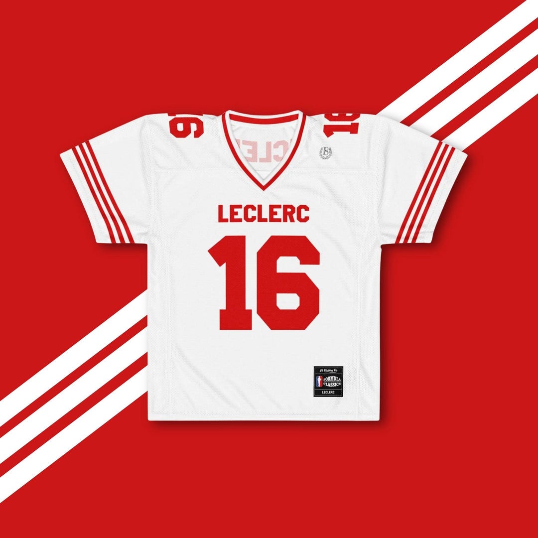 Charles Leclerc F1 American Football Jersey: Ferrari Shirt, Leclerc 16 ...
