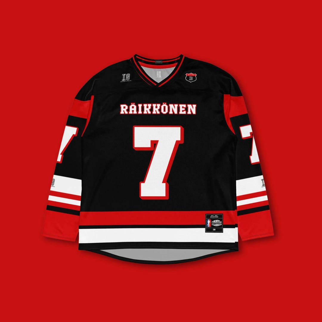 Kimi Raikkonen Unisex Ferrari F1 Classic Hockey Jersey, Ferrari F1 ...