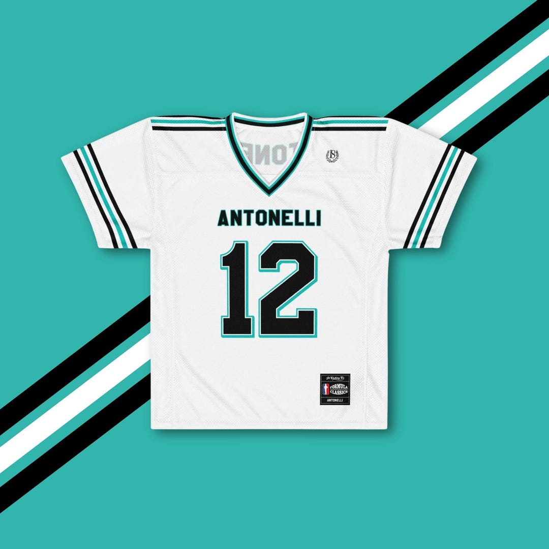 Kimi Antonelli Mercedes F1 American Football Jersey: F1 Shirt, Formula ...