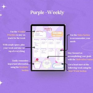 Digital Planner Bundlepurple Planner Printablepastel undated Planner A4 ...