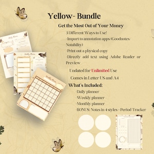 Digital Planner Bundle Butterfly Planner Printable undated Planner A4 ...