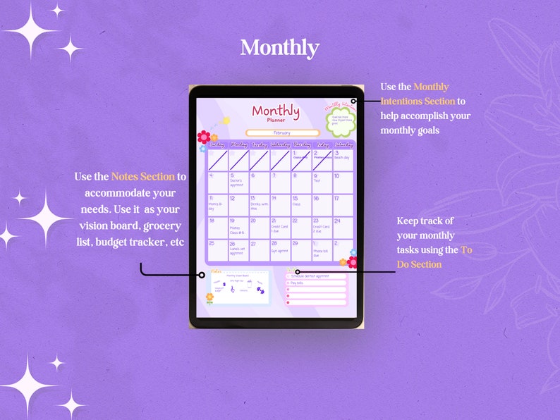 Digital Planner Bundlepurple Planner Printablepastel undated Planner A4 ...