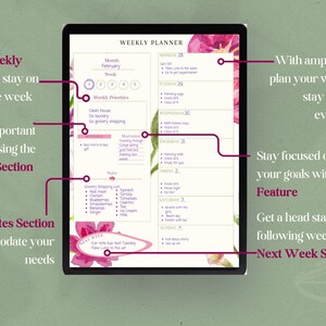 Digital Planner Bundle Floral Planner Printablepinkundated Plannera4 ...