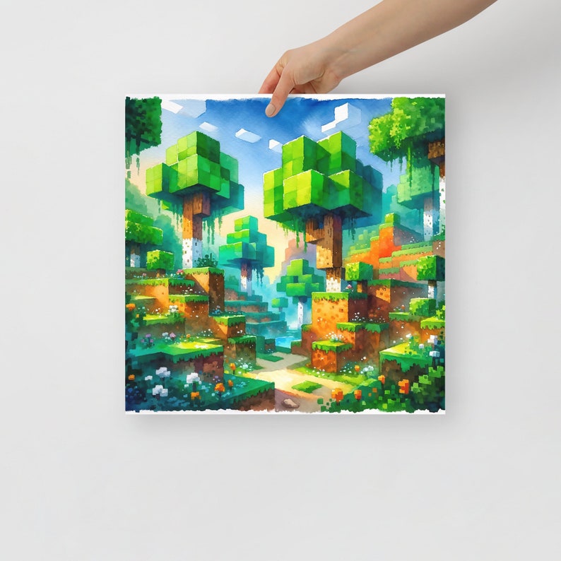 Minecraft Poster Version 2, Minecraft Wall Art, Minecraft Painting ...