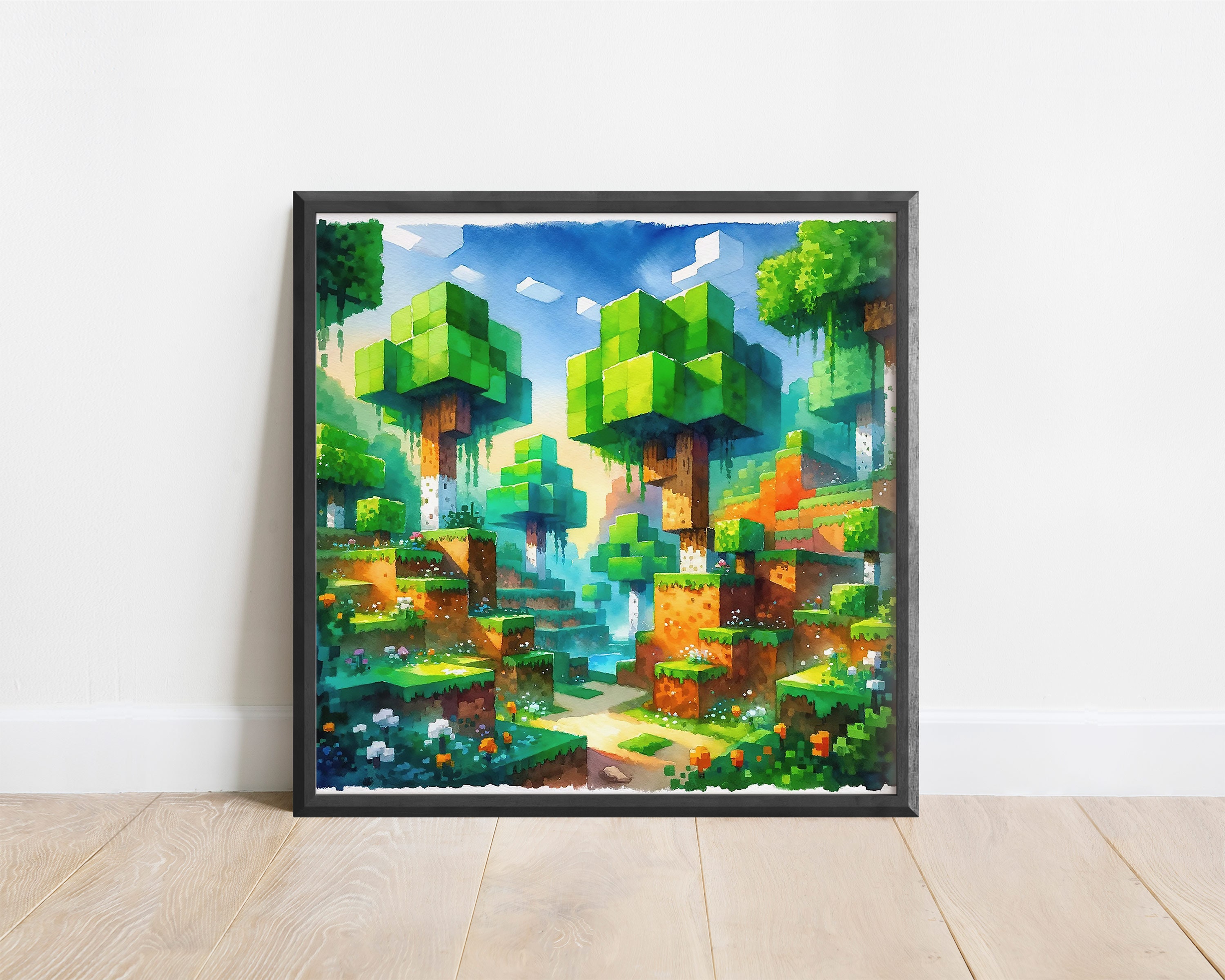 Minecraft Poster Version 2, Minecraft Wall Art, Minecraft Painting ...