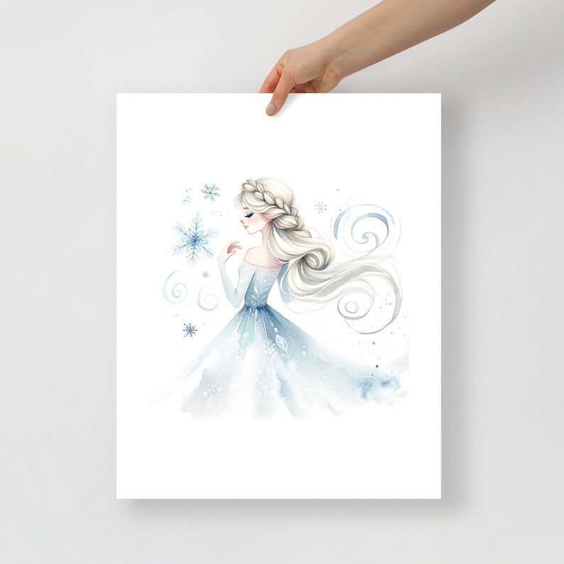Elsa Frozen Poster, Frozen Nursery, Elsa Watercolor Print - Etsy Australia