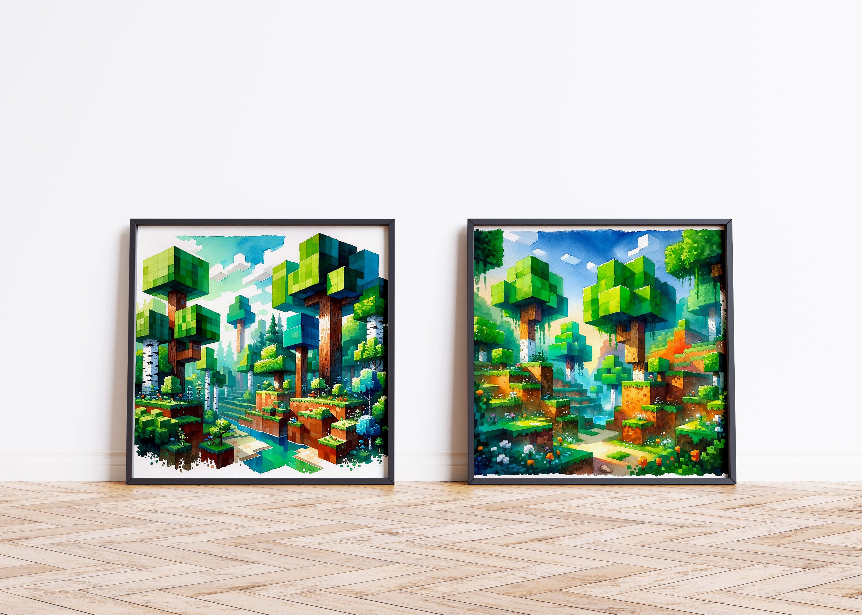 Minecraft Poster Version 2, Minecraft Wall Art, Minecraft Painting ...