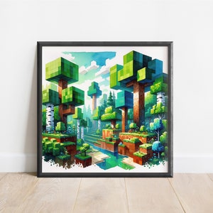 Minecraft Poster Version 1, Minecraft Wall Art, Minecraft Painting ...