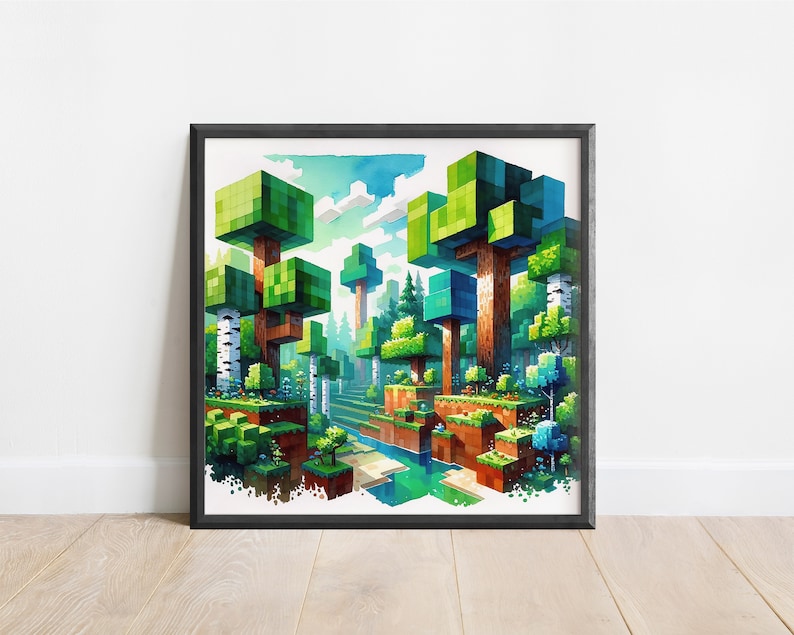 Minecraft Poster Version 1, Minecraft Wandkunst, Minecraft Malerei, Minecraft Druck - Etsy.de