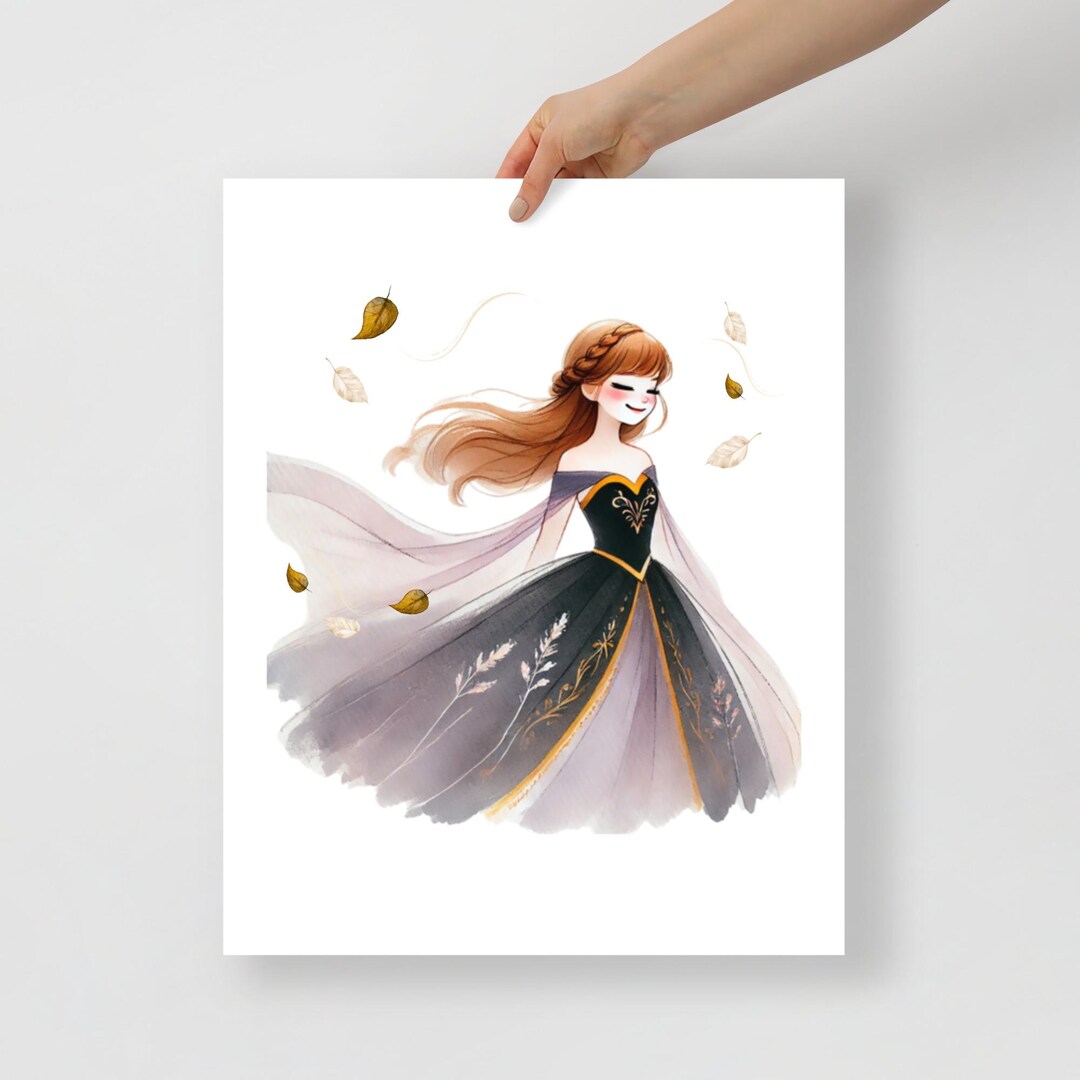 Anna Frozen Poster, Frozen Nursery, Anna Watercolor Print - Etsy