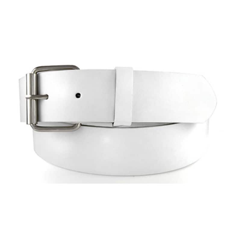 Snap-on Plain Leather Belt Removable Roller Buckle Solid Unisex Men ...