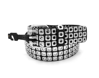 New Silver Color Metal Studs 3-rows Pyramid Studded Belt Punk - Etsy