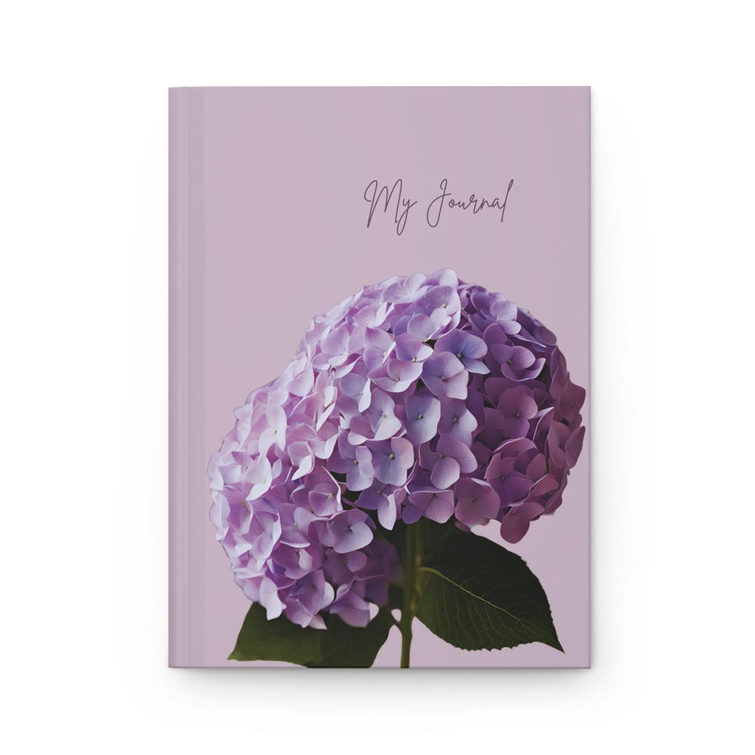 Pink Hydrangea Vintage Hardcover Journal Matte, Floral Notebook ...