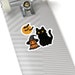 Halloween Black Cat Pumpkin Witch & Bat Moon, Fun and Spooky Cute Vinyl ...
