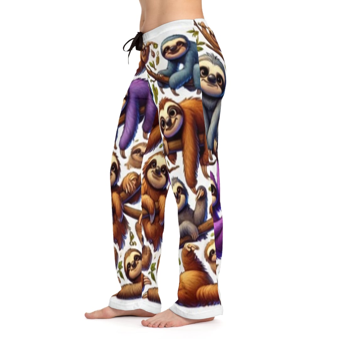Sloths Pattern Itsawoofworld Women's Pajama Pants AOP - Etsy