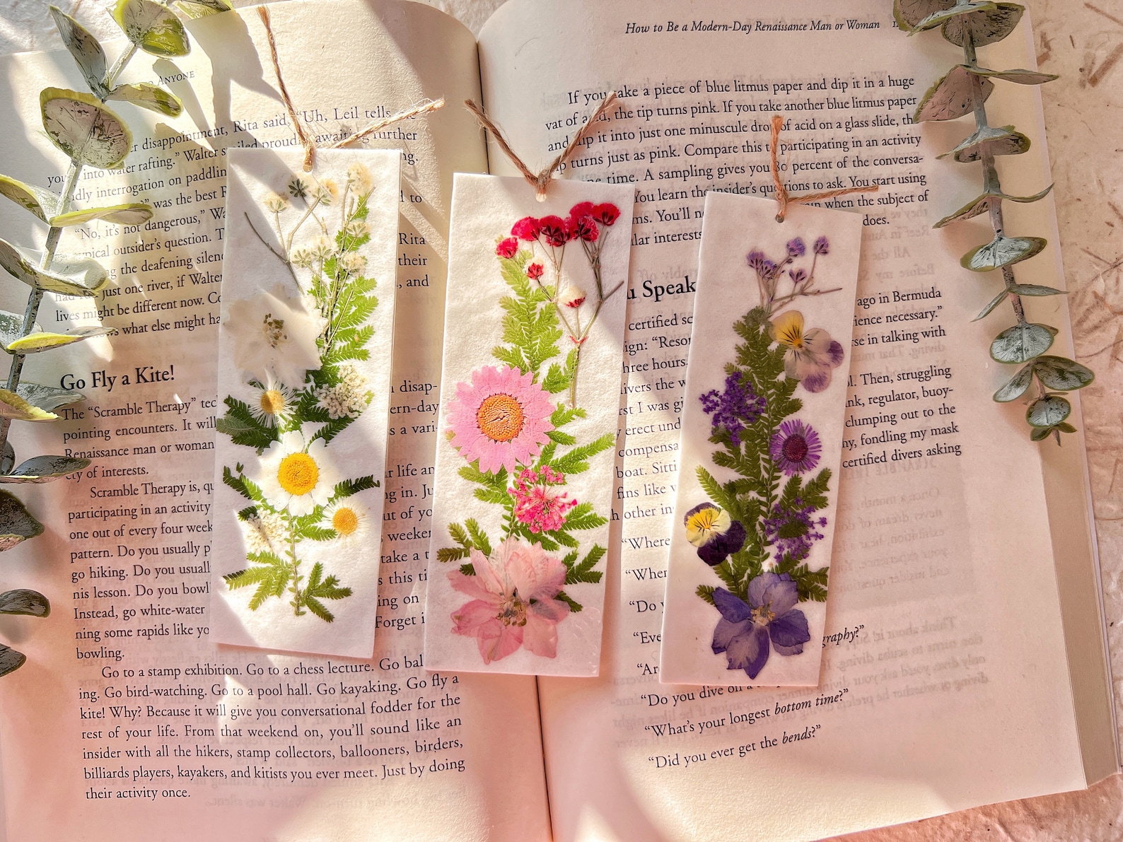 Pressed Flower Bookmarks Real Dried Flowers Bookmark for Women Bookmark ...