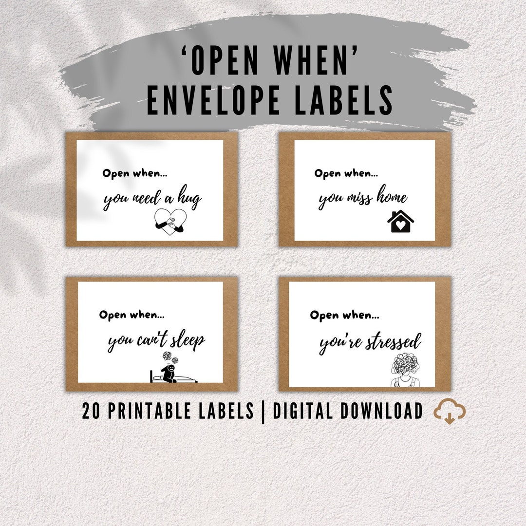 Open When Envelopes, Open When Letters, Open When Cards, Valentine's ...