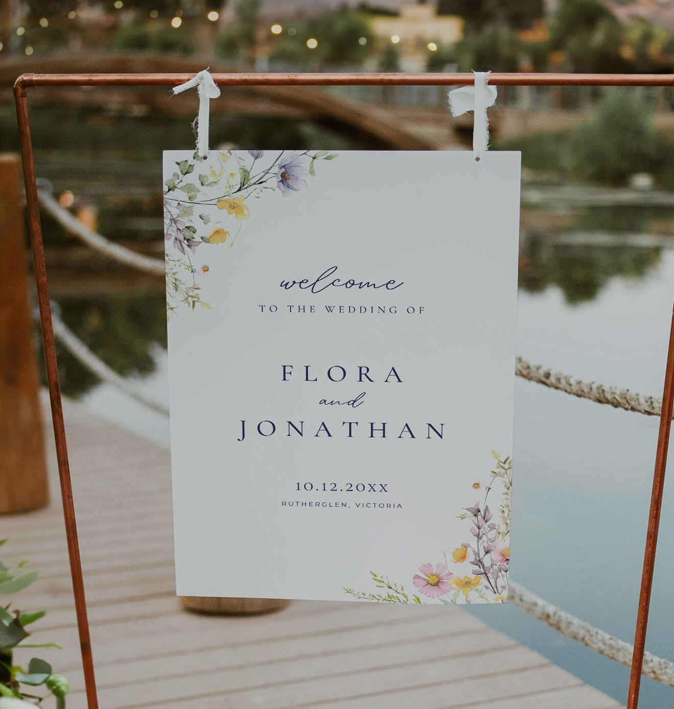 Wildflower Wedding Welcome Sign, Floral Wedding Sign Template, Wedding ...