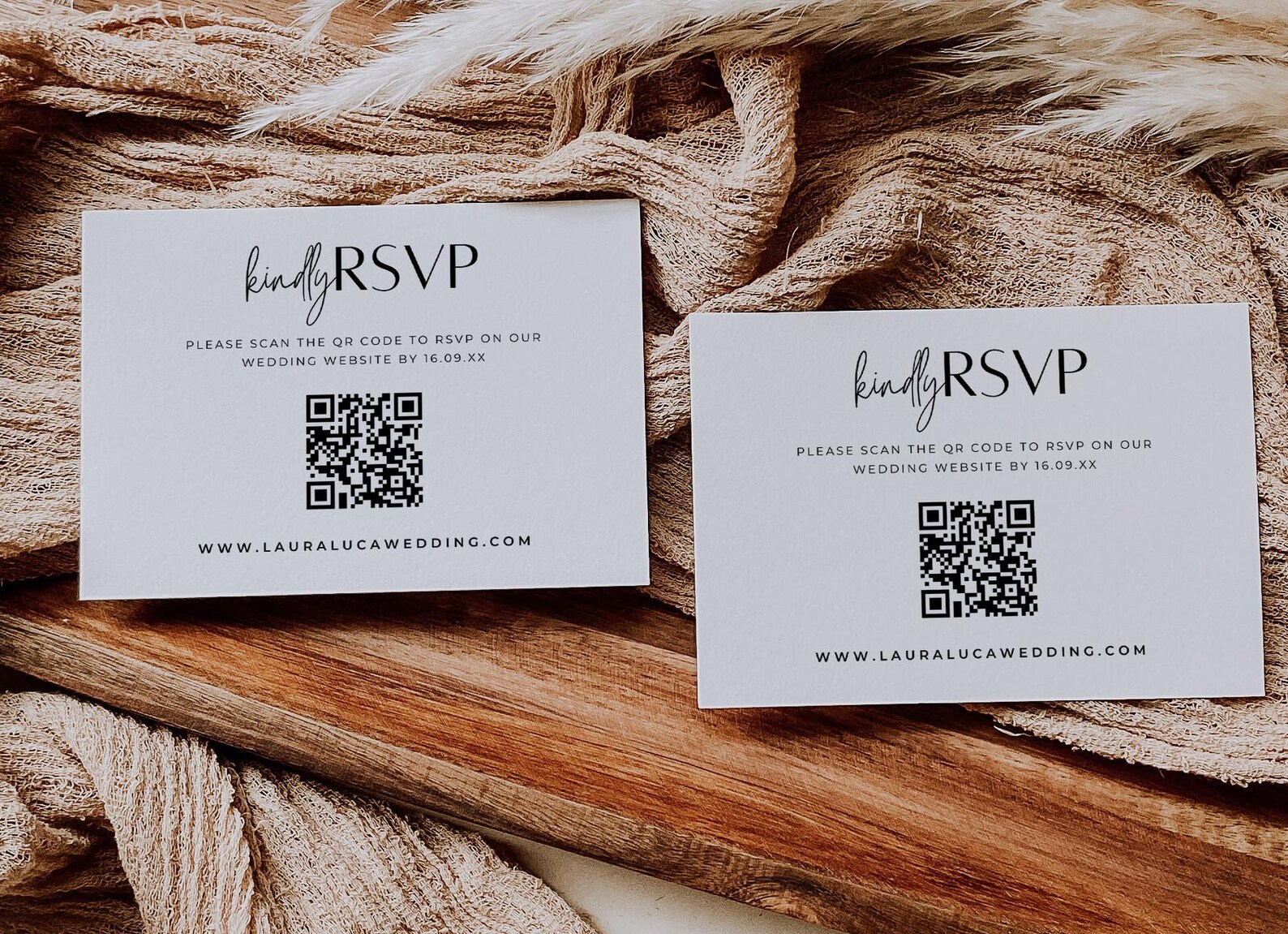QR Code RSVP Card, Wedding Reply Card, Modern Response Card, Minimalist ...