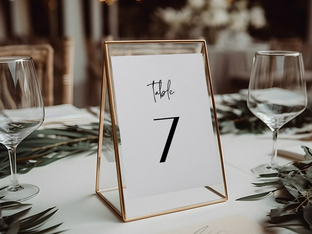 Printable Minimal Table Numbers, Printable Simple Table Numbers, Find ...