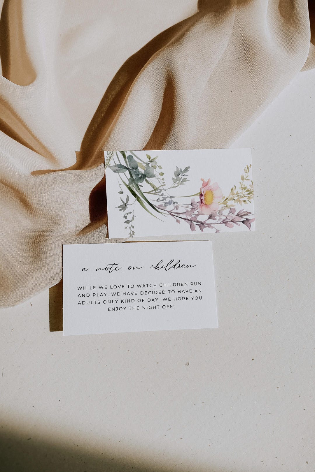 Wildflower A Note on Children Printable Card, Editable Adults Only ...