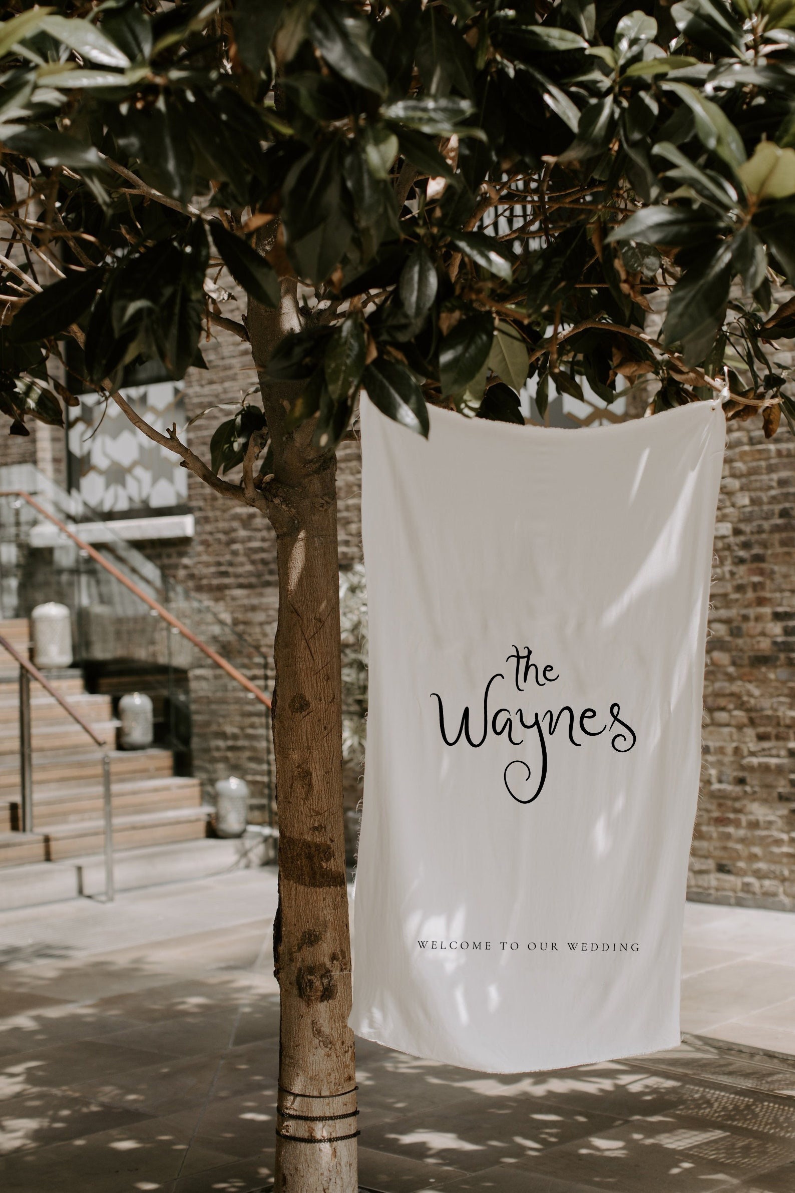 Fabric Wedding Sign Template, Material Wedding Reception Sign, Modern ...