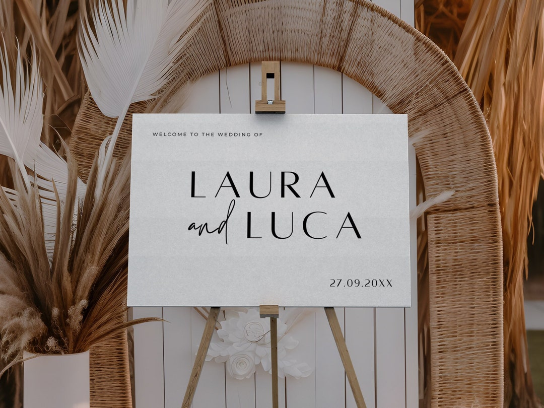 Minimal Wedding Welcome Sign, Minimalist Wedding Reception Sign, Modern ...