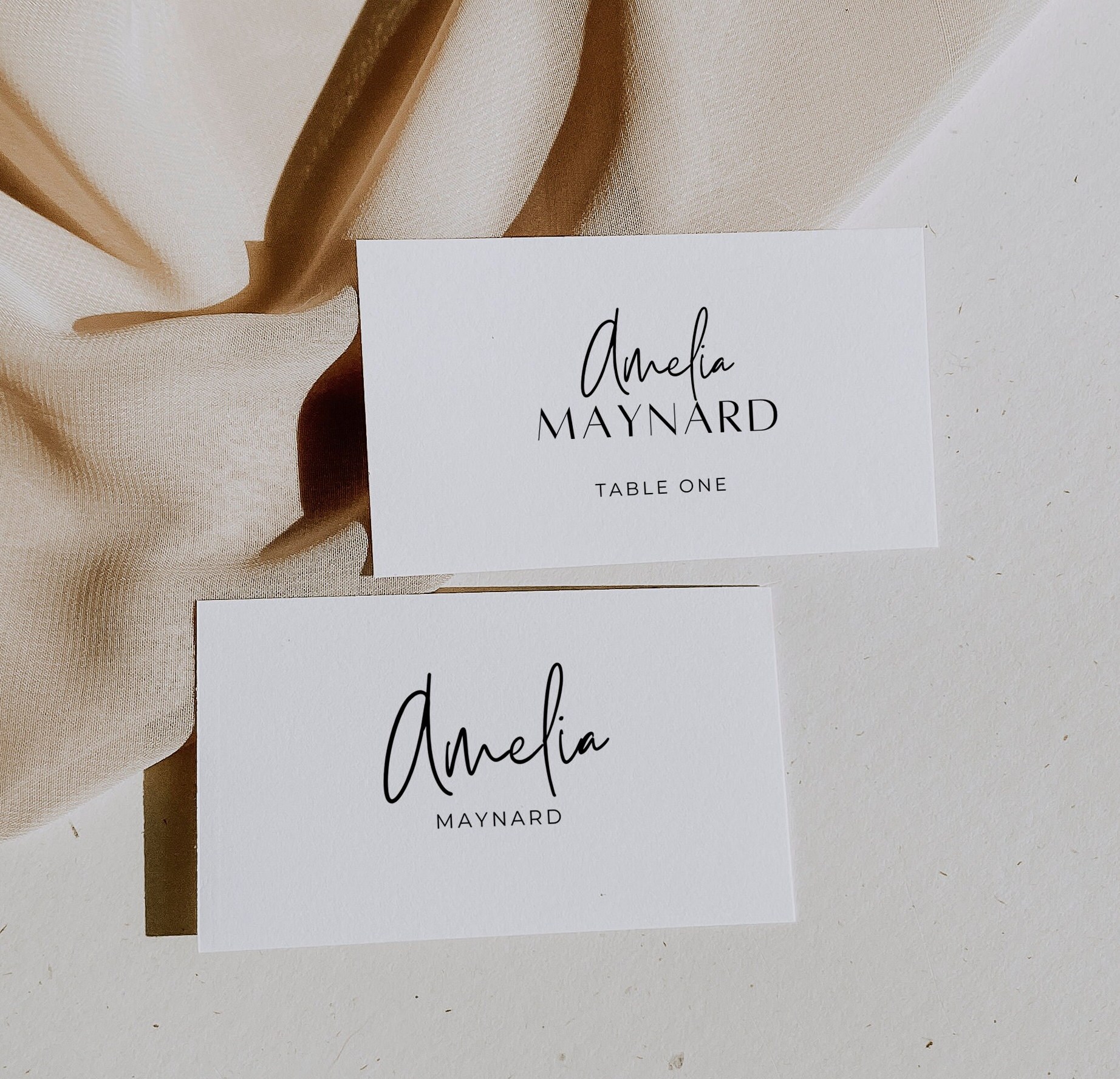 Minimalist Place Card, Modern Table Card, Name Place Cards, Editable ...