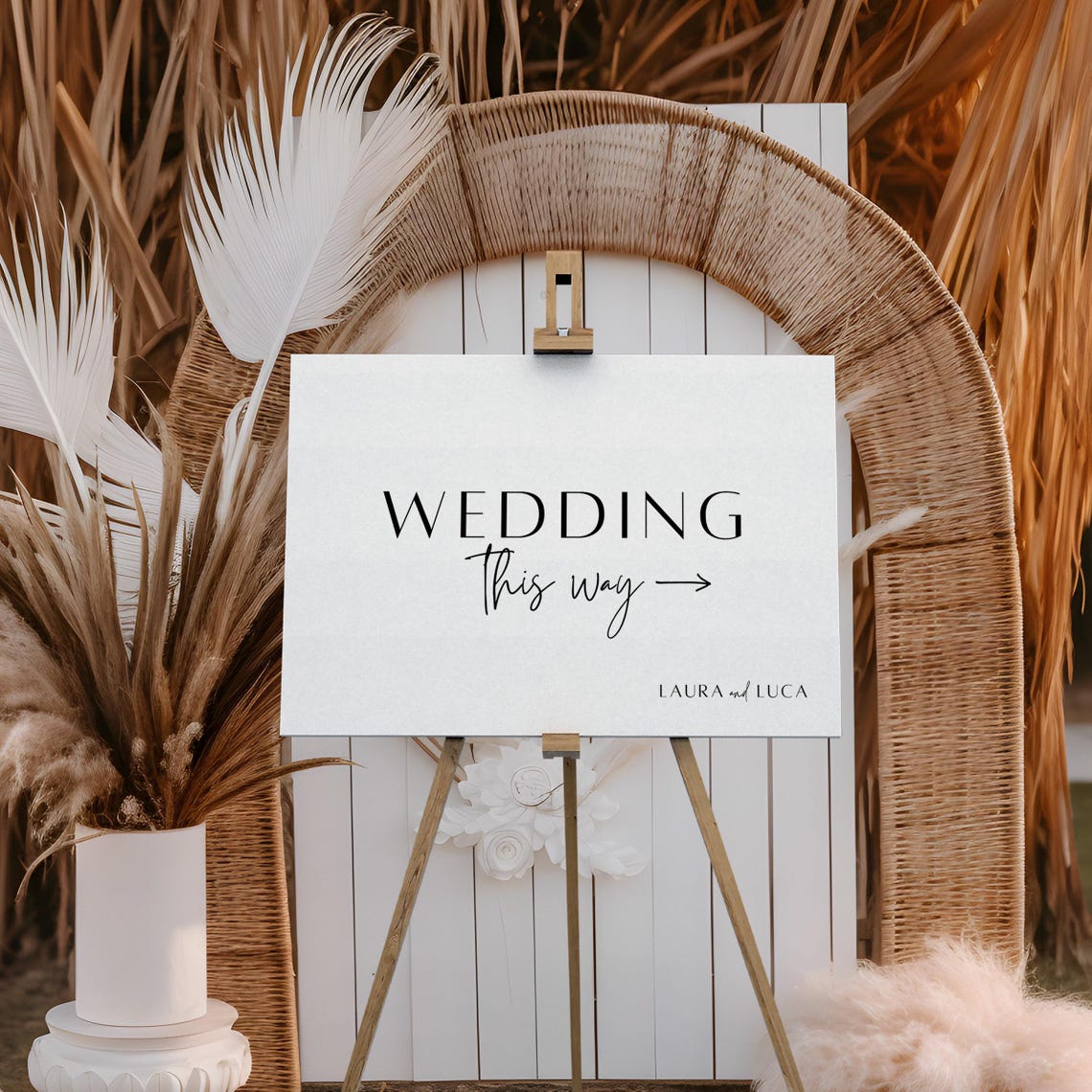 Minimal Wedding Direction Sign Template, This Way to Wedding, Wedding ...