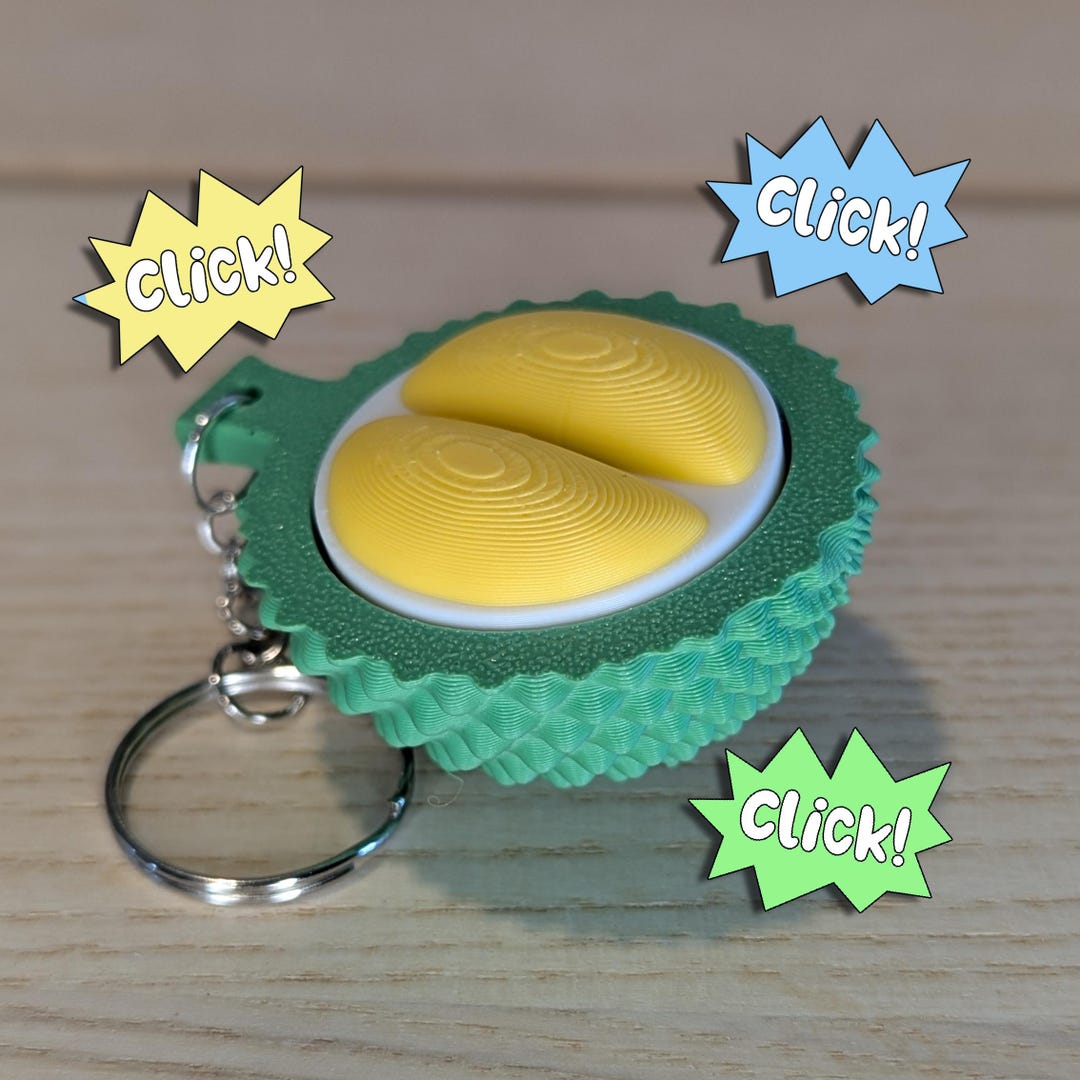 Durian Tropical Fruit Clicker Fidget Keychain for Stress or Anxiety ...