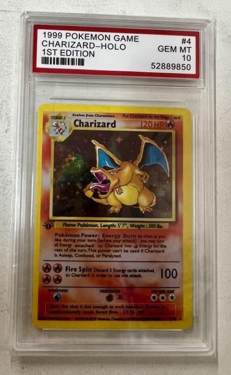 1999 Pokémon Charizard Holo 1st Edition Card - Etsy