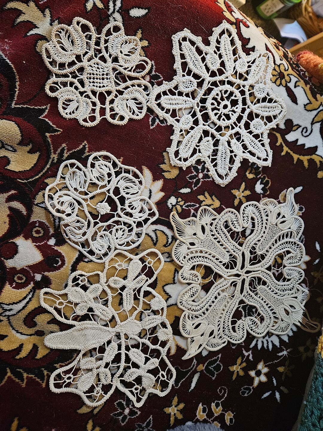 Vintage Romanian Point Lace Set of 5 - Etsy