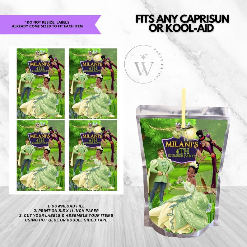 Princess Tiana, Frog Princess, Toad Chipbags, Caprisuns & Rice Krispie ...