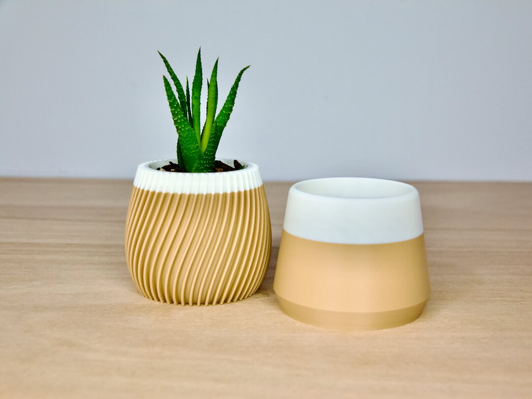 Cafe Lightweight Planter Set - Two-tone Coffee Succulent Planters ...