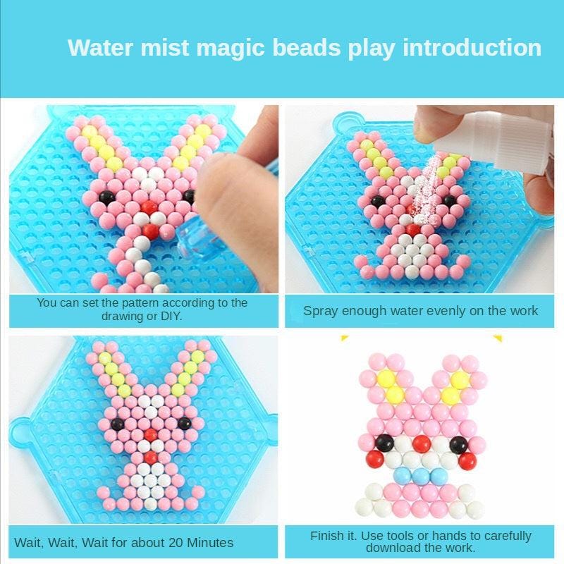 DIY Water Spray Magic Beads Handmade Toy Set Children's Color Crystal ...