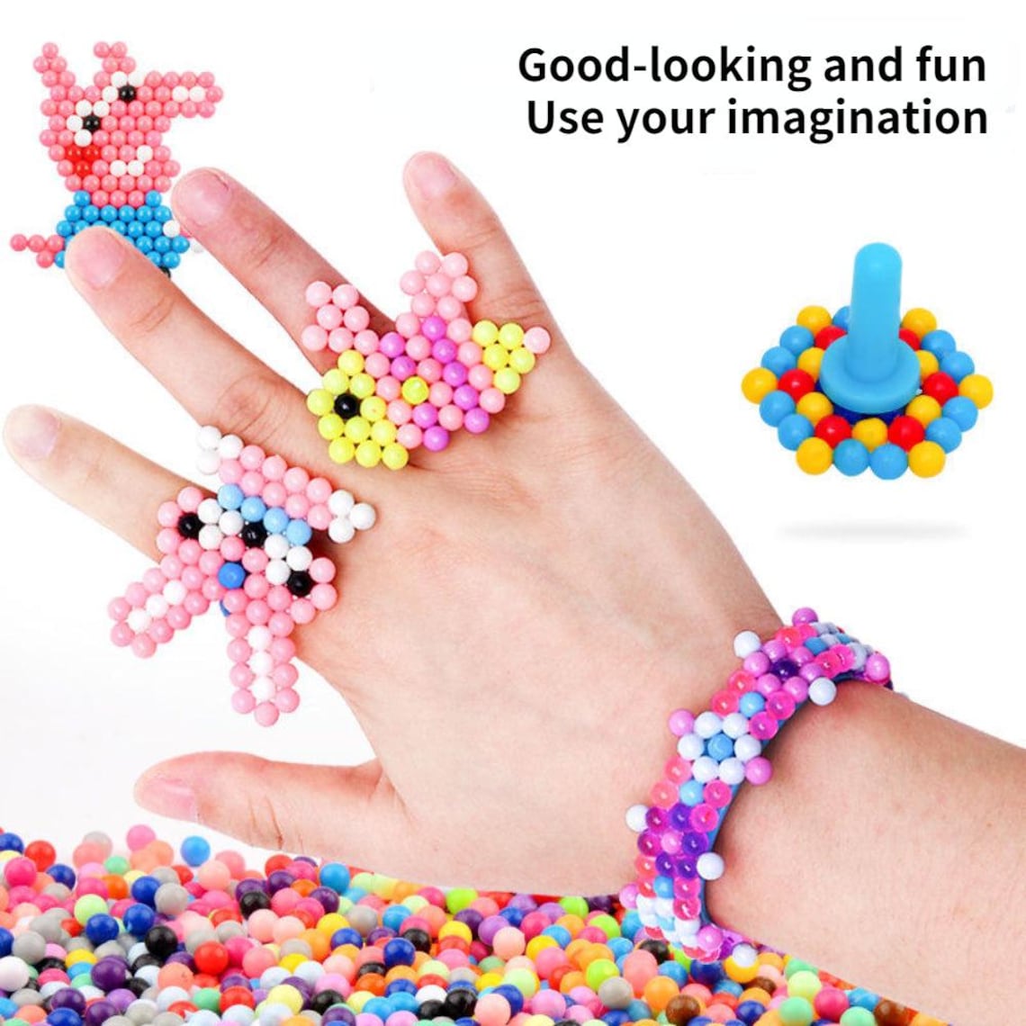 DIY Water Spray Magic Beads Handmade Toy Set Children's Color Crystal Puzzle Craft Kit - Etsy