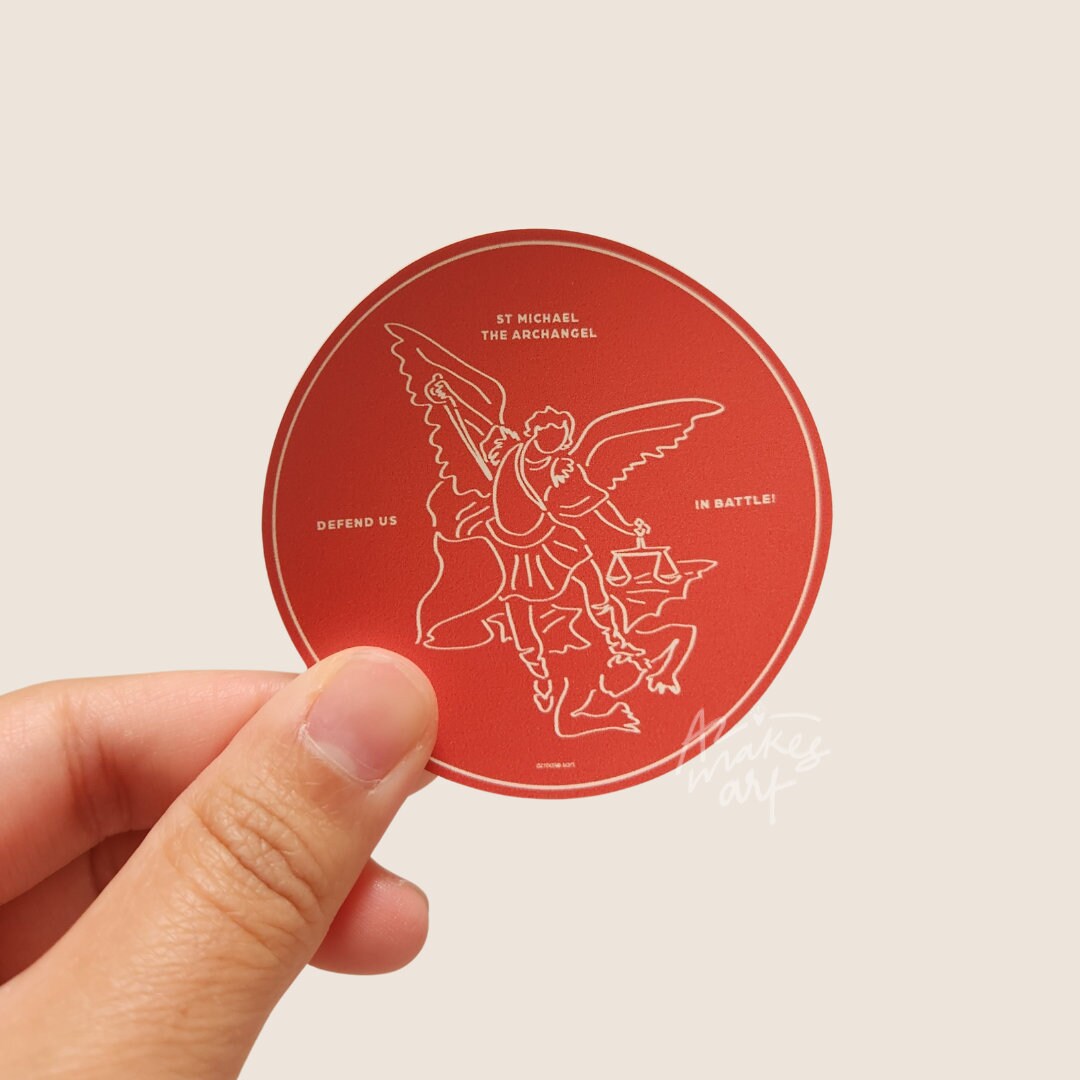 St Michael the Archangel Vinyl Matte Sticker 2.5x2.5 In - Etsy