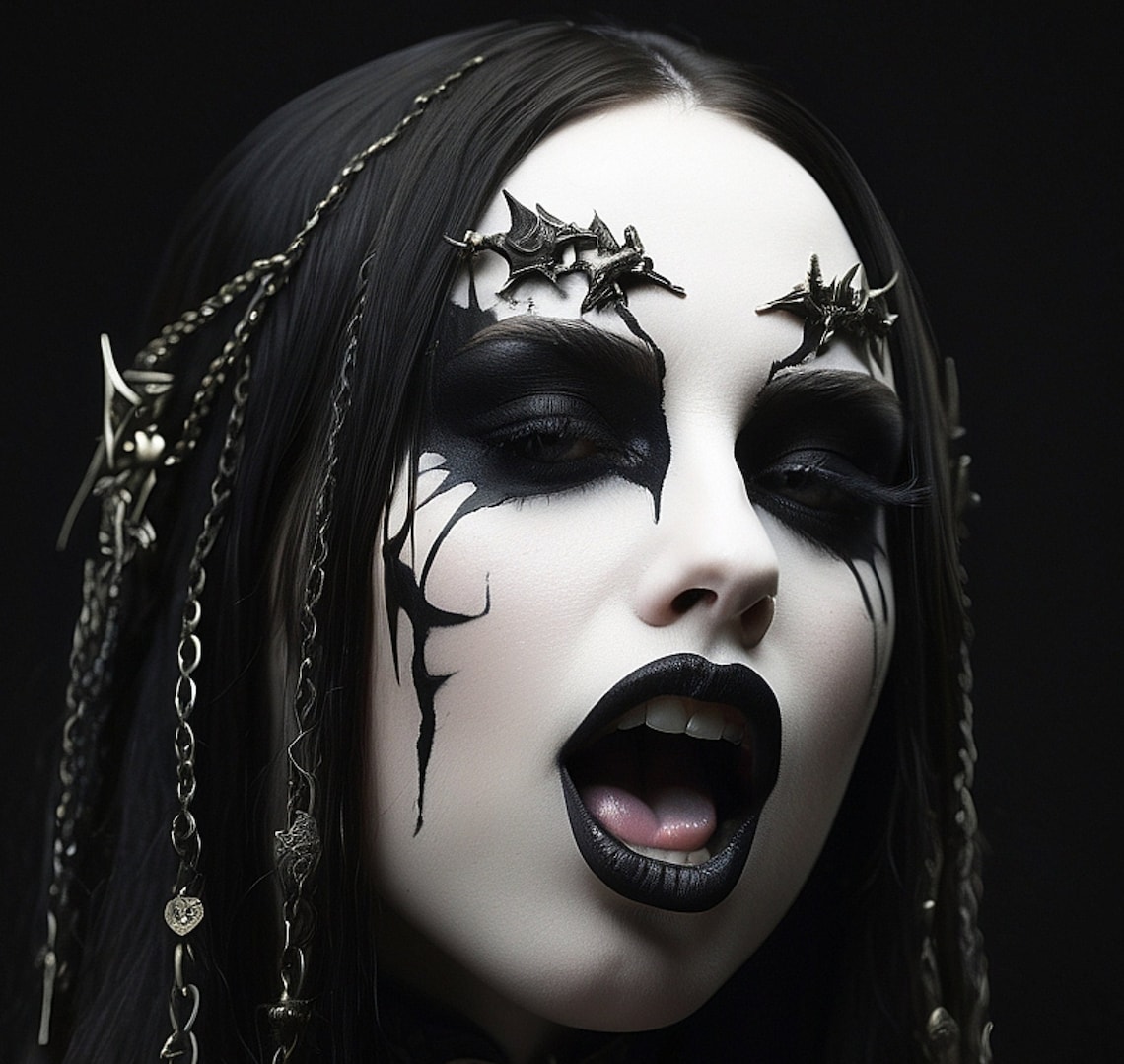 Goth Girl Portrait Digital Art Gothic Painting Gift Idea Tattoo Artwork ...