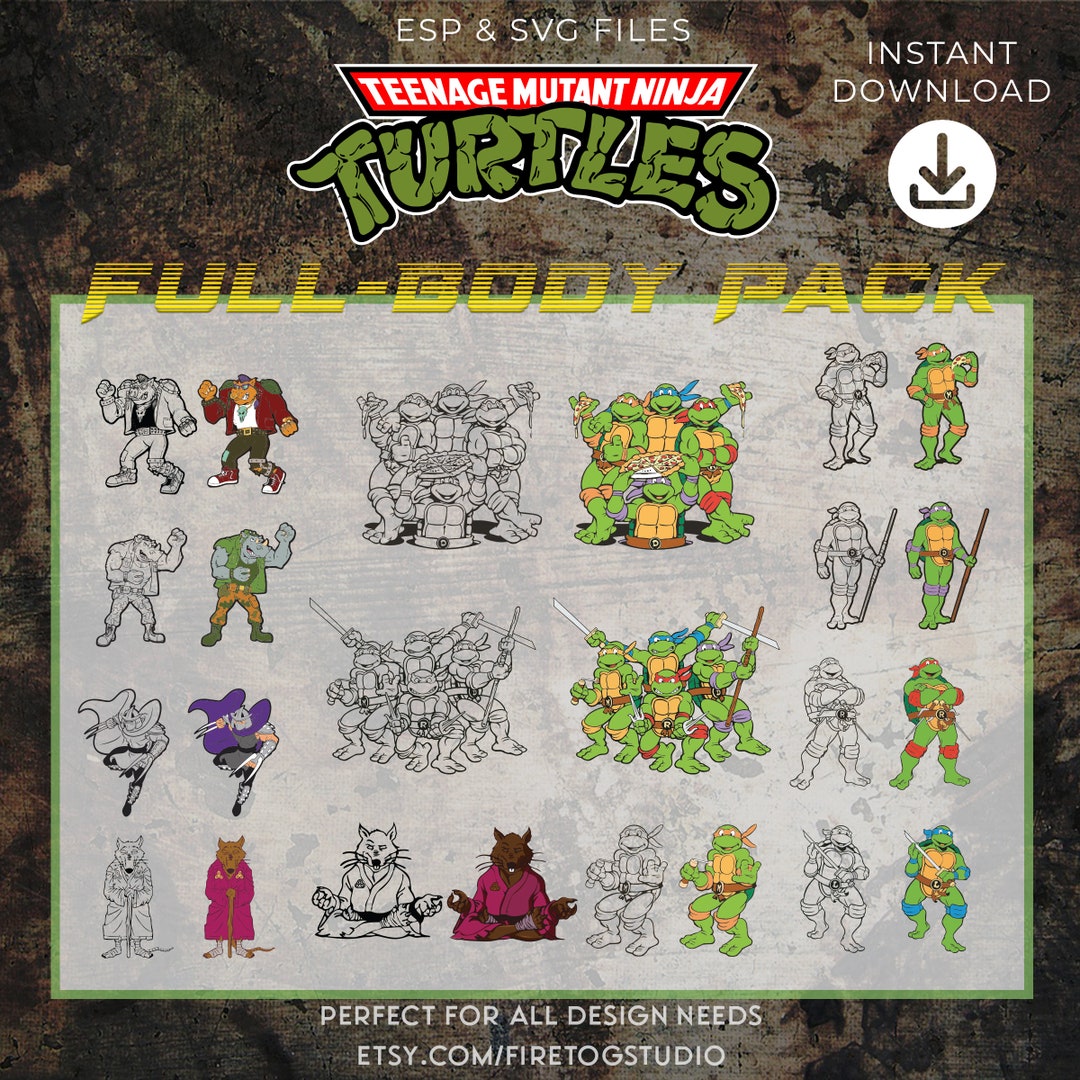 Teenage Mutant Ninja Turtles Vector Full Body Pack Extras SVG EPS ...